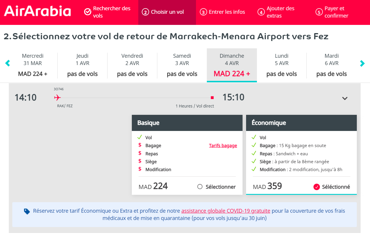Vol Marrakech - Fès avec Air Arabia Maroc - toulouseflyer